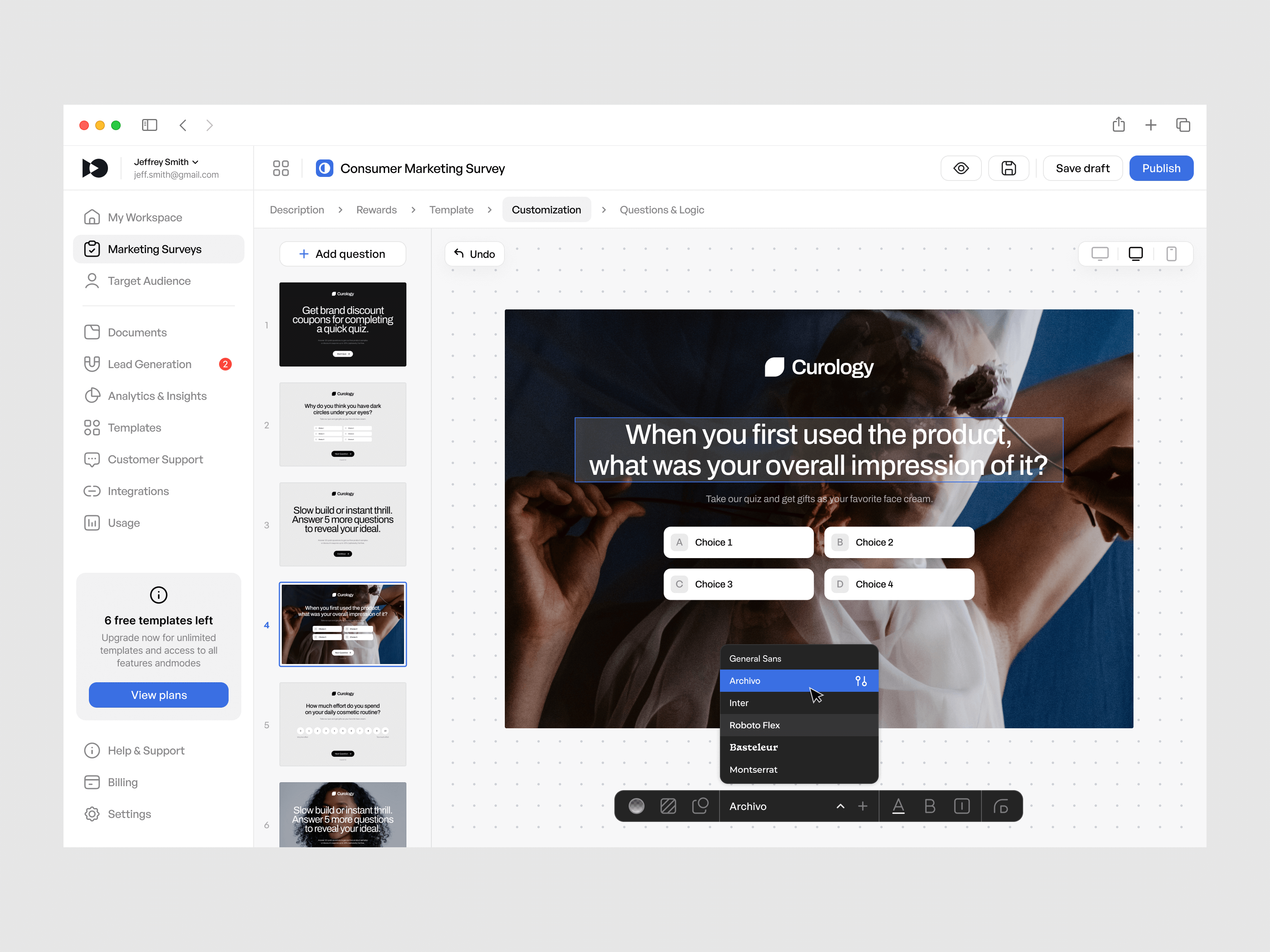 Survey Building Tool – Template Editor by Dmitriy Groshev on Dribbble