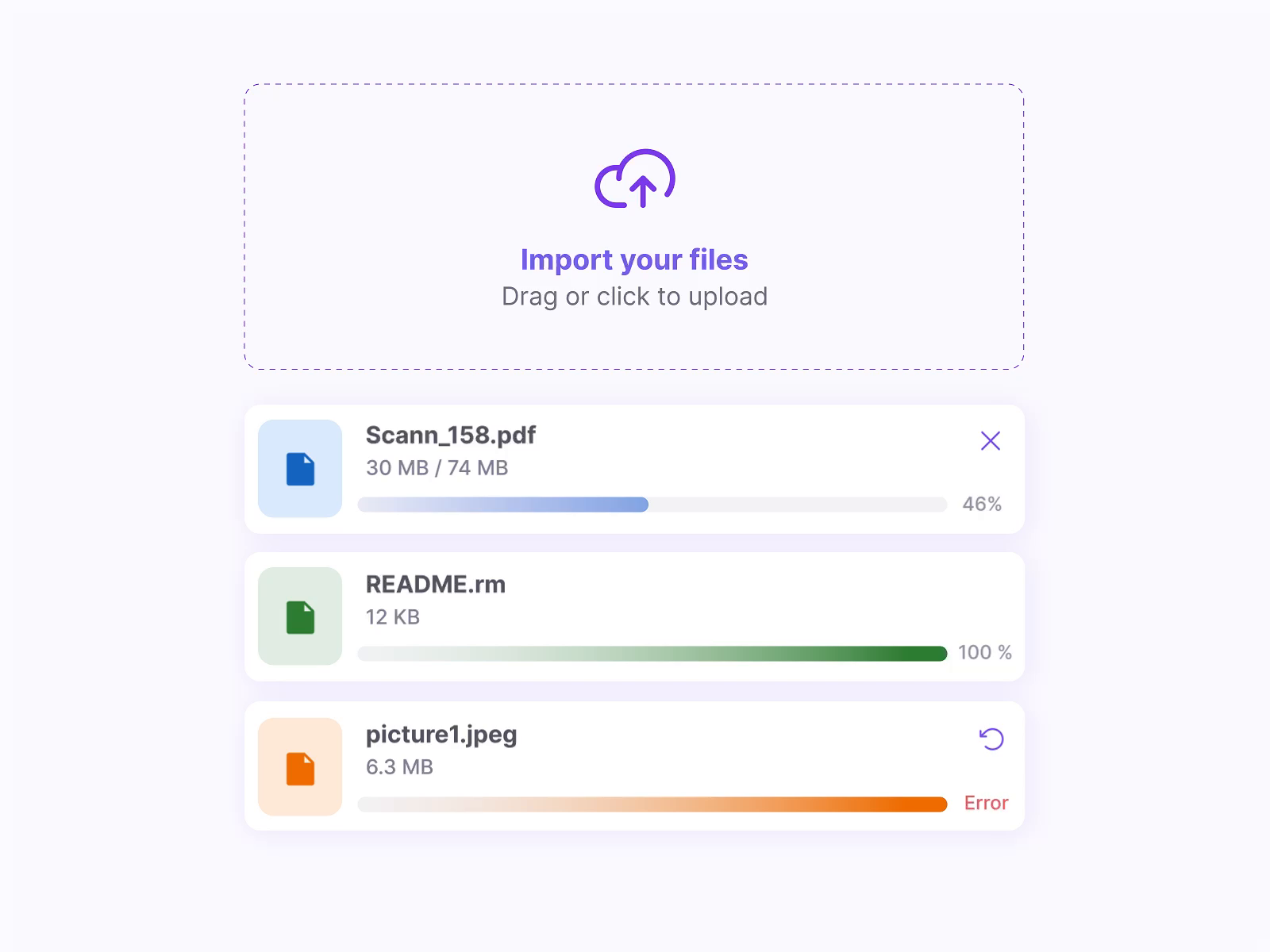 Effortless File Importing by Denys on Dribbble