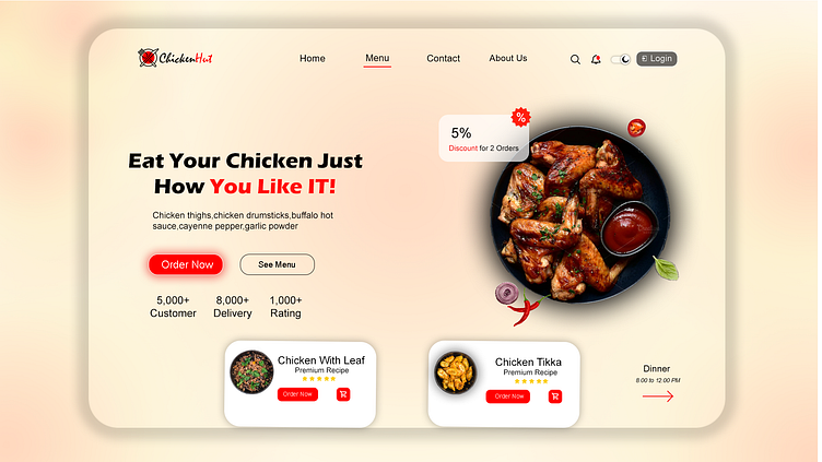 Food Ordering Webpage Design by DipannitaSarkar on Dribbble