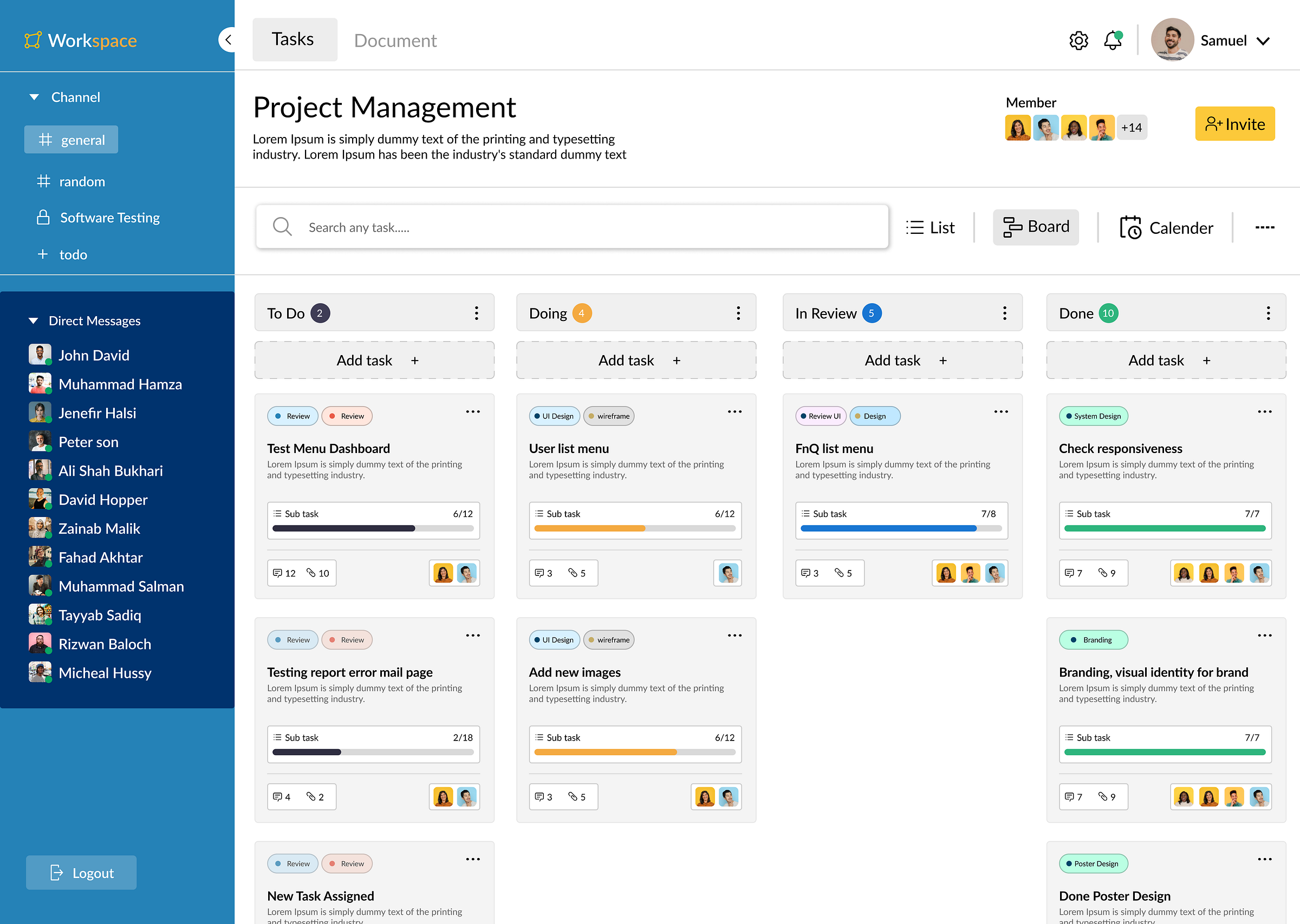 Workspace Project Management System Design by Syed Mahad on Dribbble