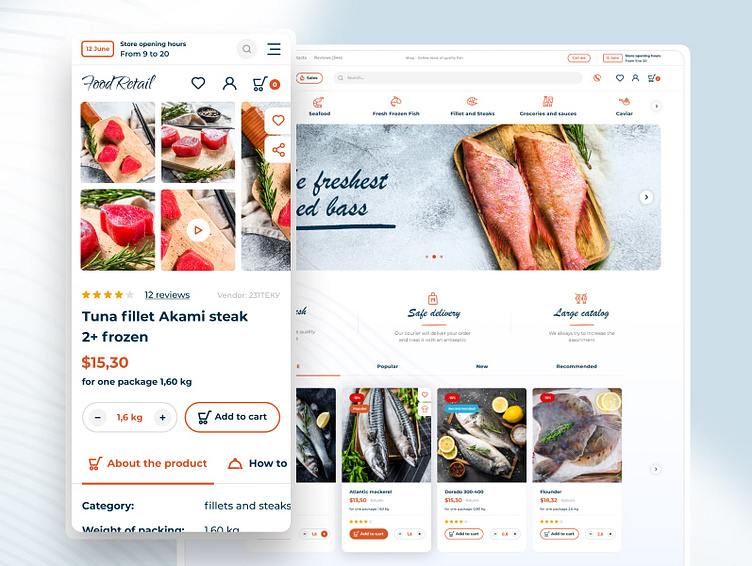 Seafood Shop Web & App Design by Alexey Chaika on Dribbble