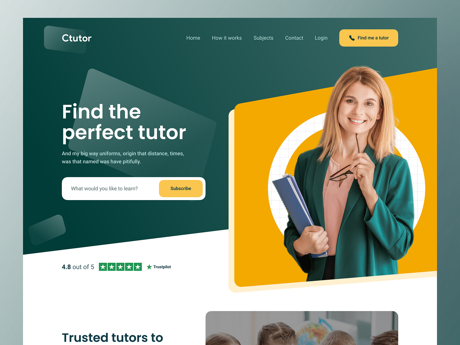 Tutor Finding Website Header Exploration by Md Shahed Hossain on Dribbble
