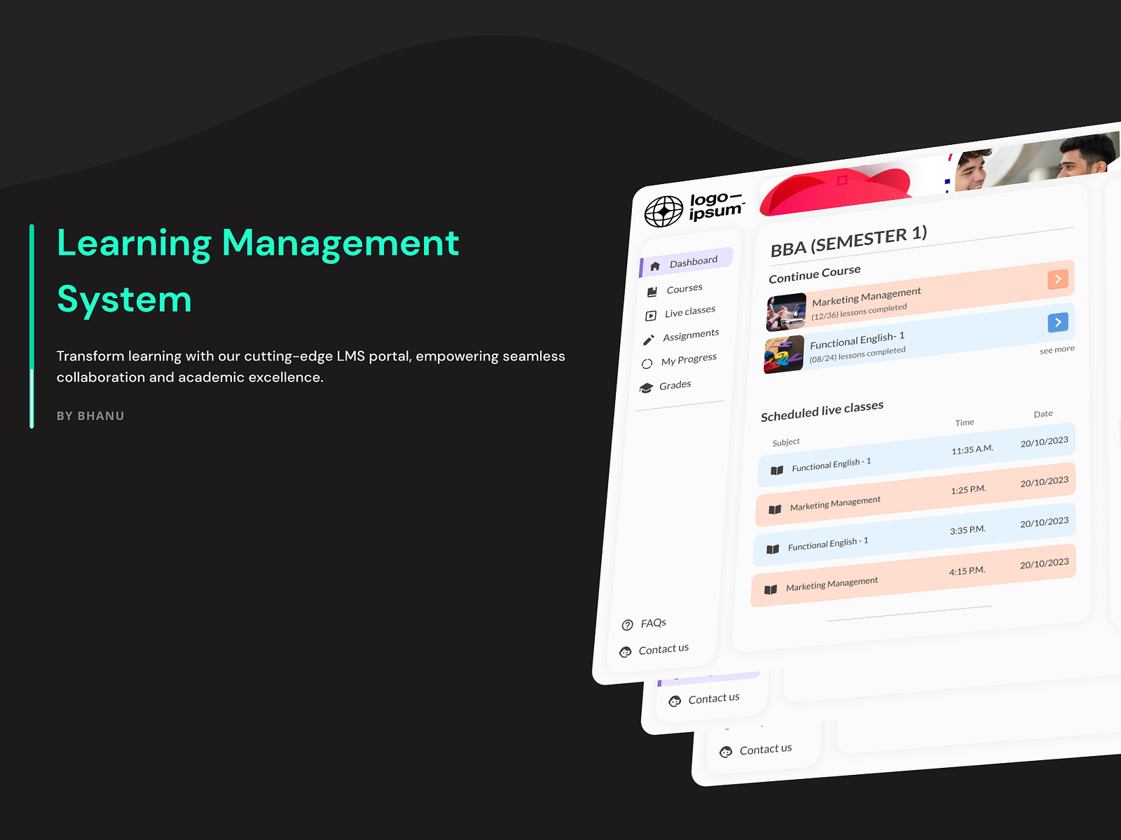 LMS Portal by Bhanu Pratap Singh Solanki on Dribbble