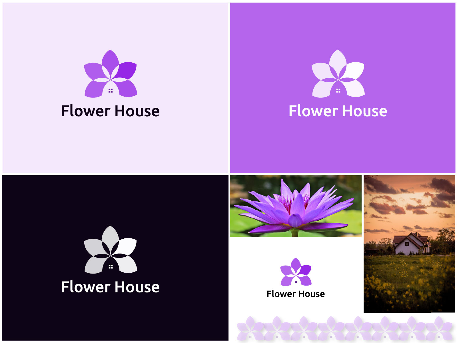 Flower House Logo Flower Shop Logo Design Logo