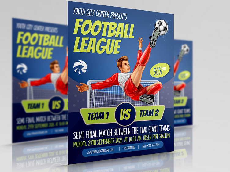 Soccer Flyer Template by OWPictures on Dribbble