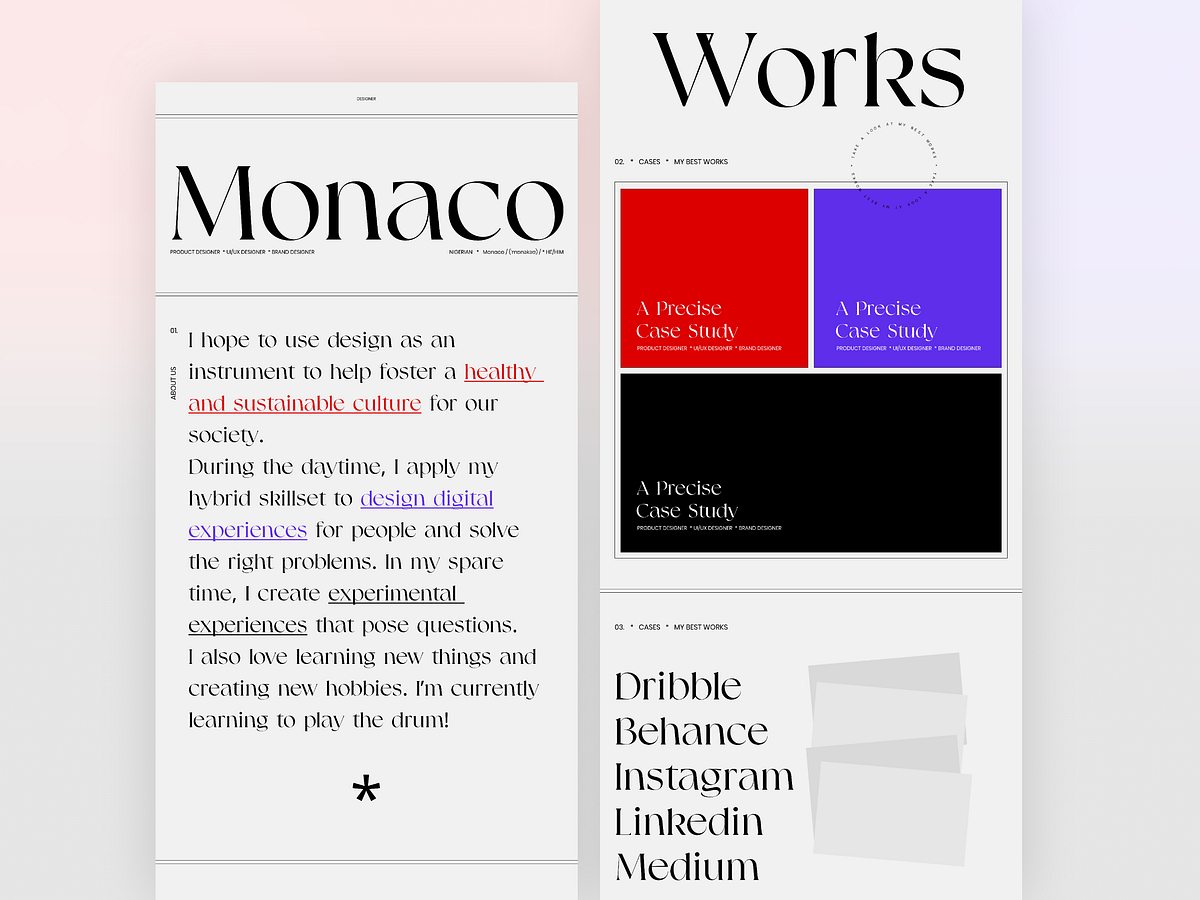 Portfolio Revamp by David Michael on Dribbble