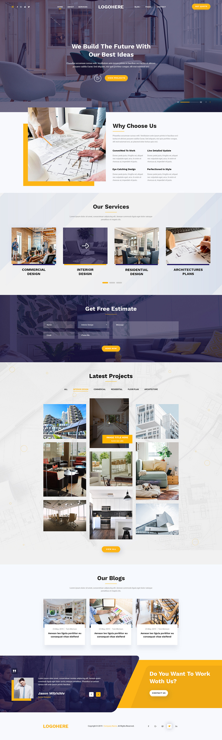 Architecture-Interior Web Page by Design Hub on Dribbble