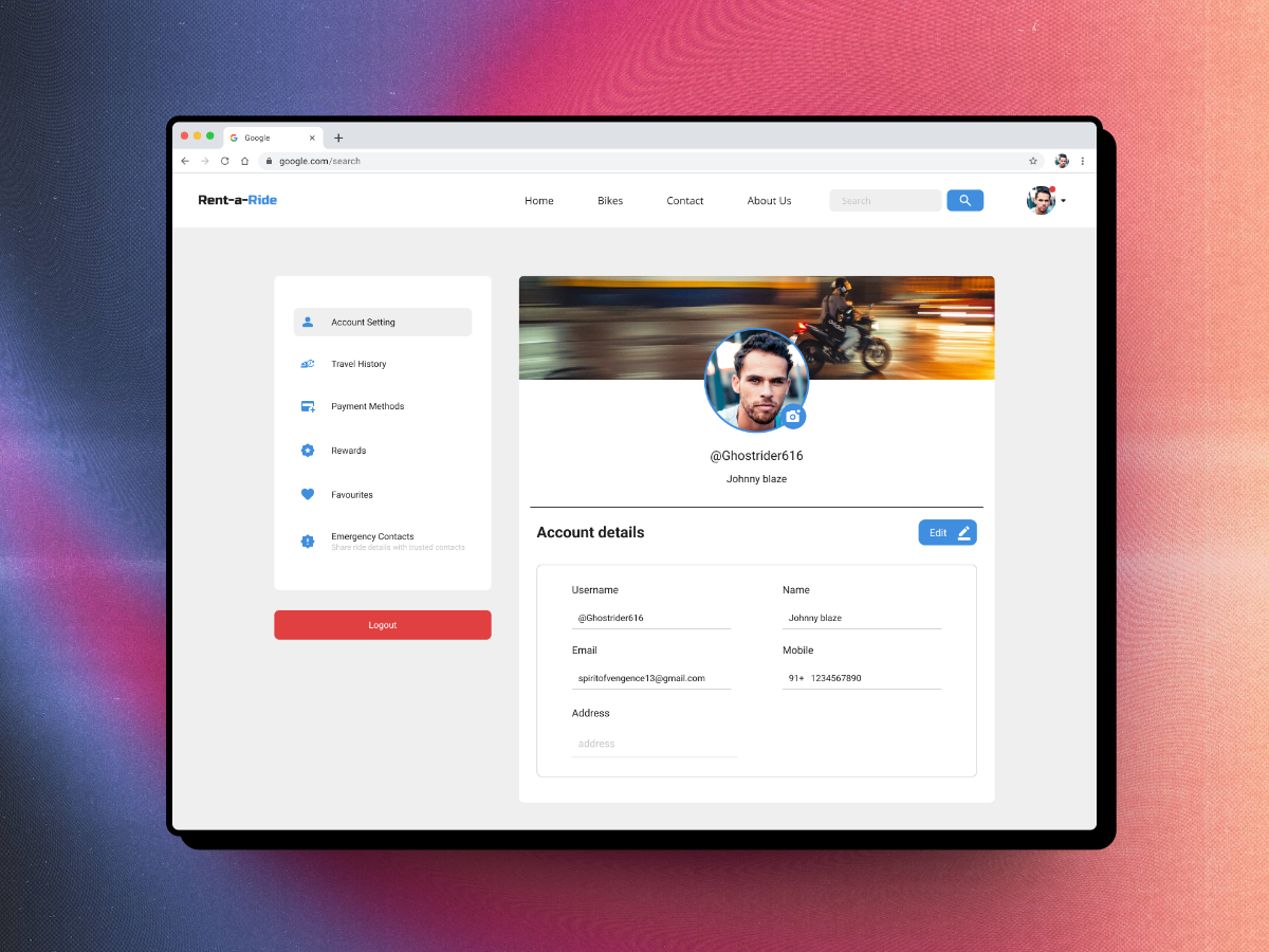 Daily UI challenge #06 profile page UI by Aravindh krishna on Dribbble