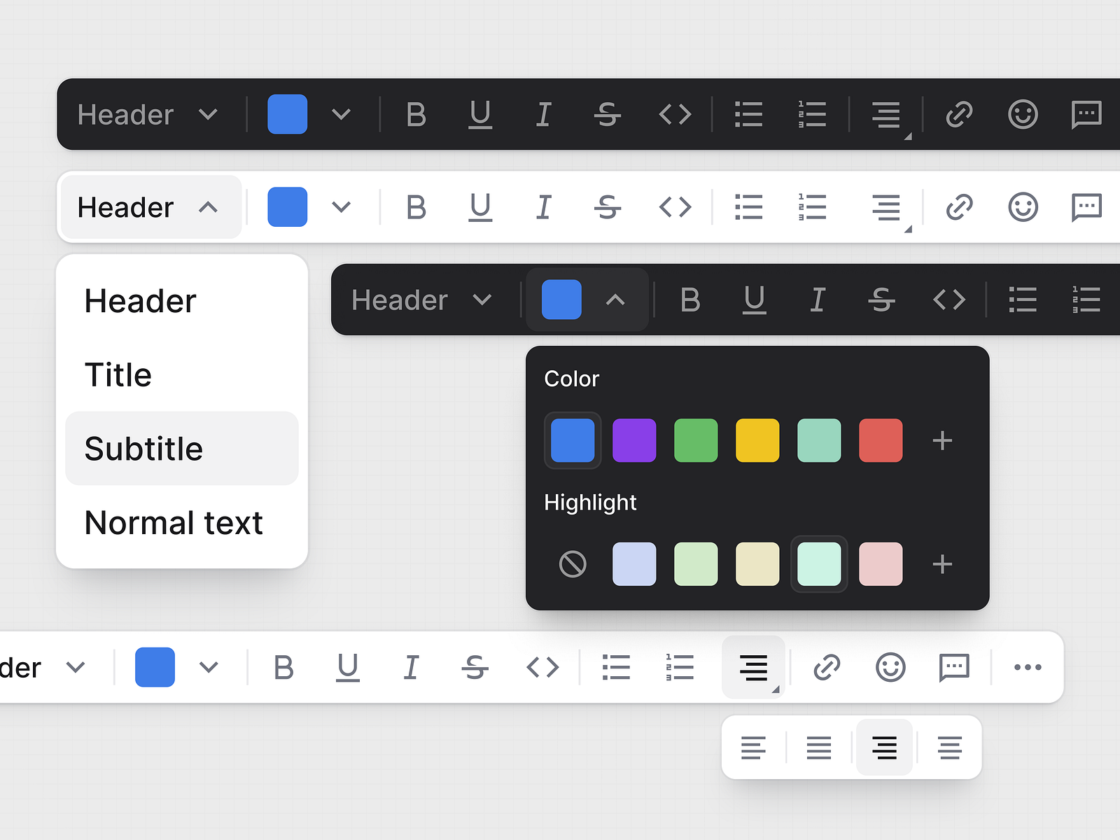Text Editing Components by Orix Creative on Dribbble