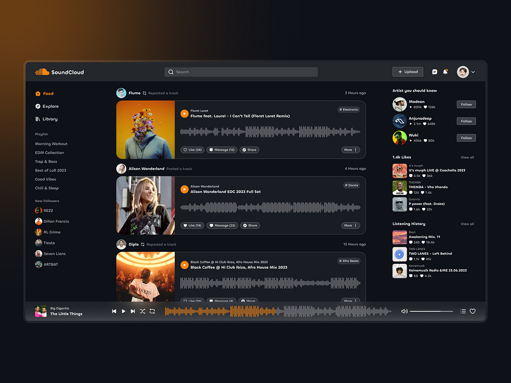 SoundCloud Redesign - Music Web App by Elay Yosef on Dribbble
