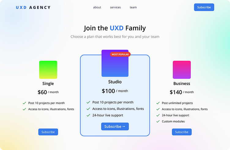 Subscribe Page: Daily UI 025 by Ainsley on Dribbble