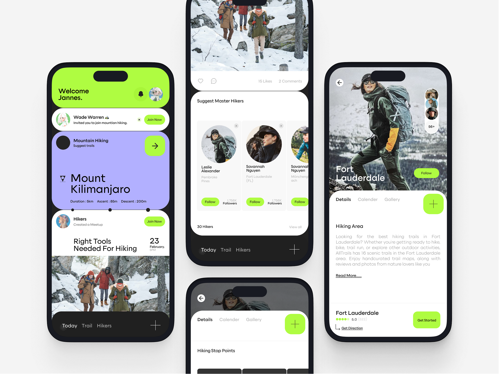 Hiking App UI by Sam Halpert for Awsmd on Dribbble