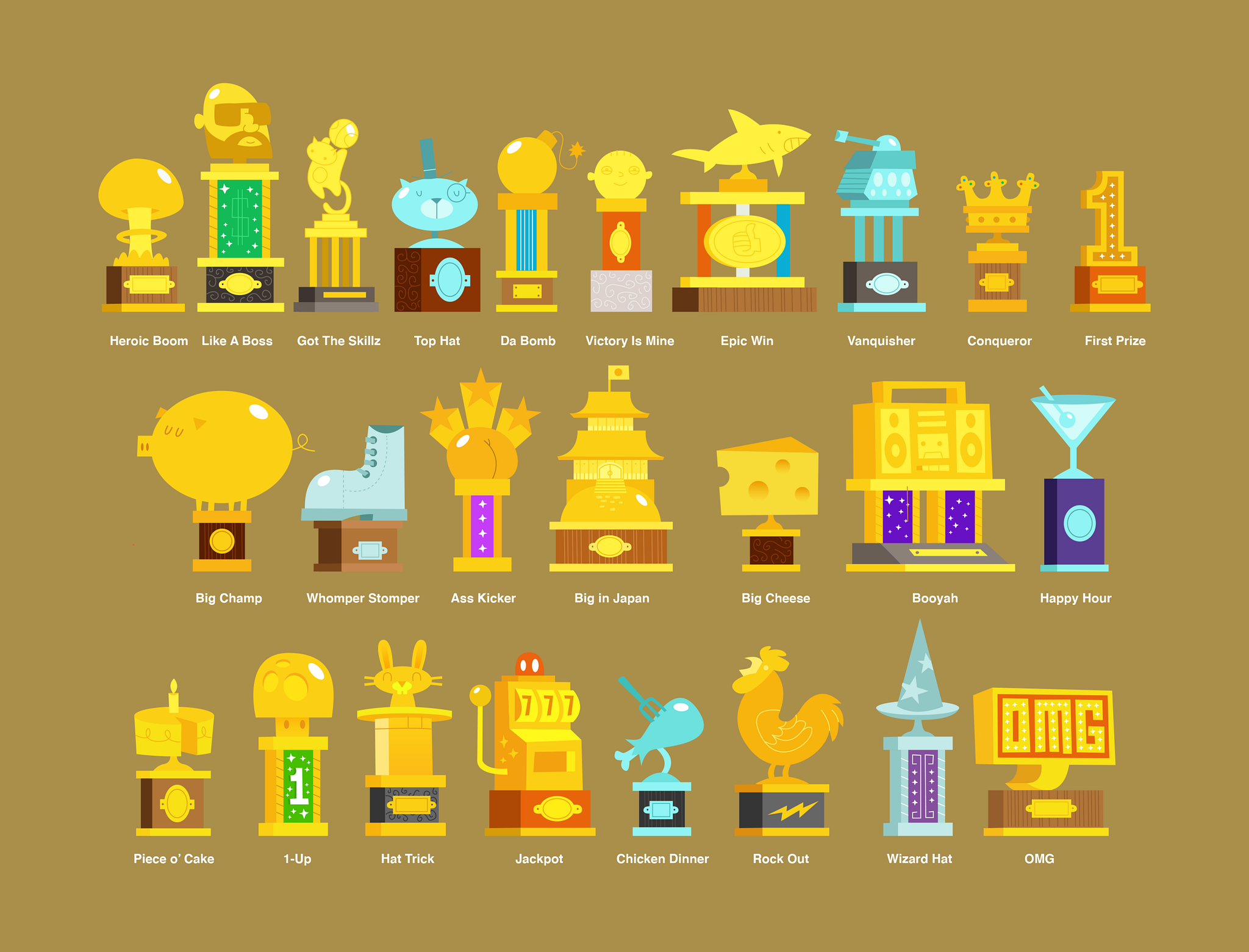 Cute Fight trophies for winners by Chris Bishop on Dribbble