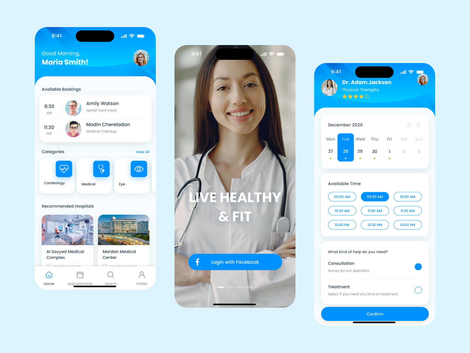 Medical App Design by uixdesignacademy on Dribbble