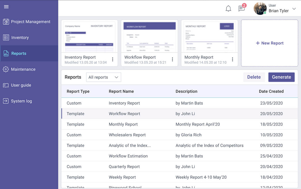 Reporting Module for Project Management Application by XB Software on ...