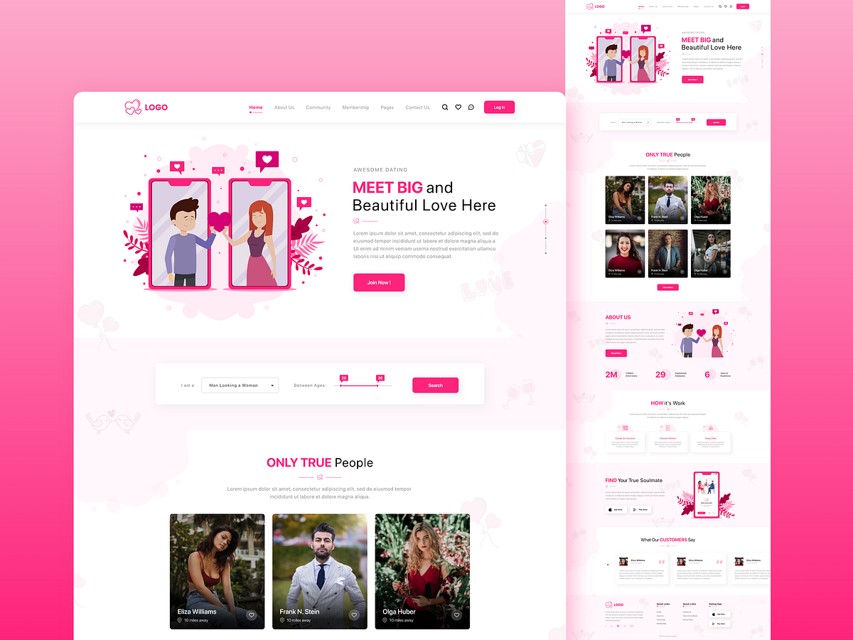 Dating Website designs, themes, templates and downloadable graphic ...