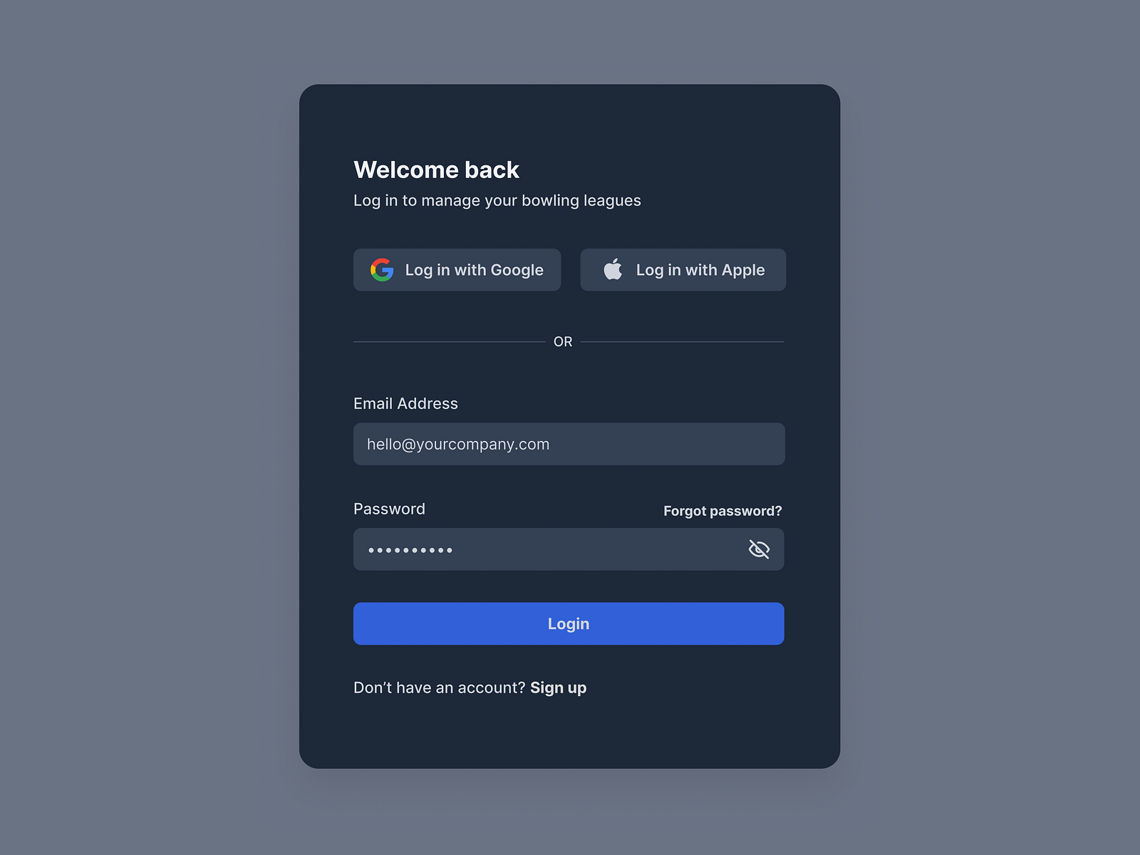 Login Modal - Dark Mode by Abigail Lorincz on Dribbble