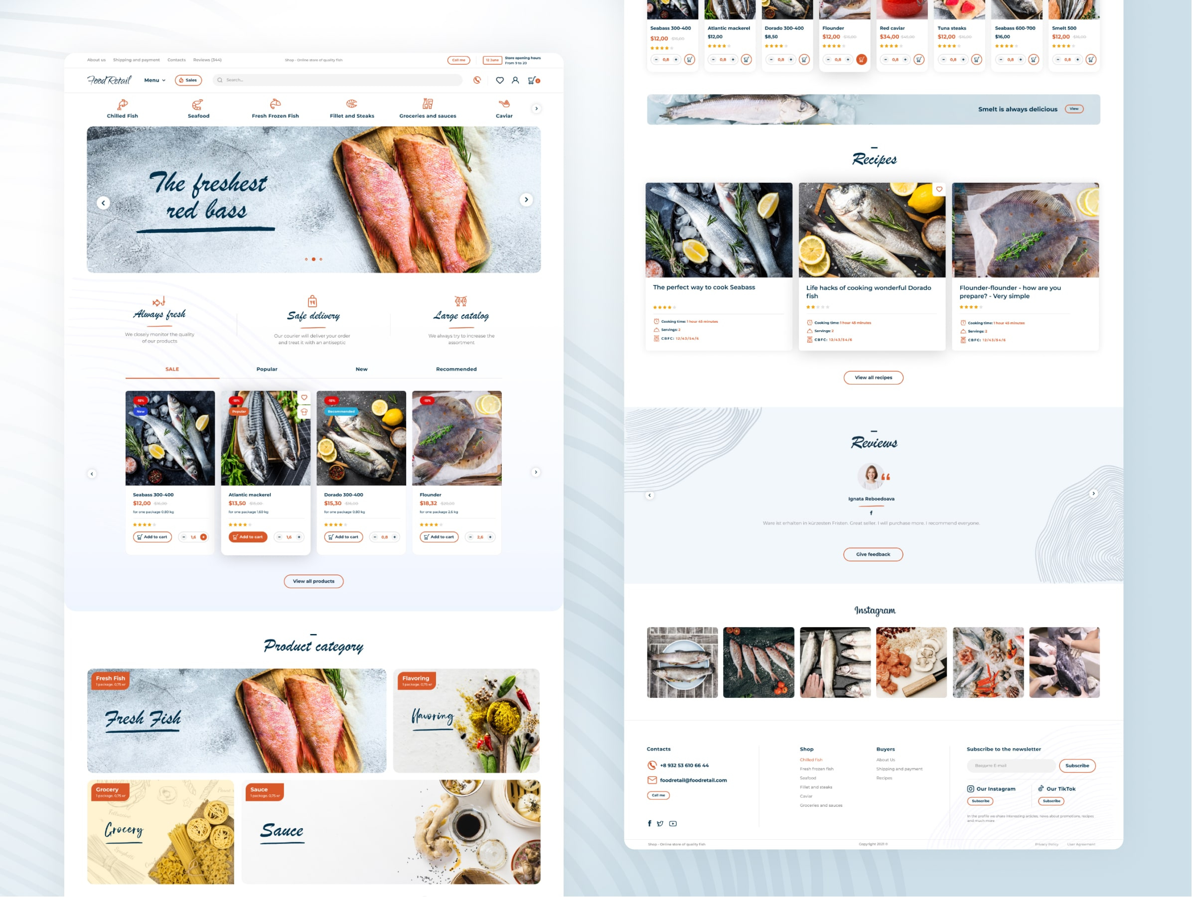 Seafood Shop Web & App Design by Alexey Chaika on Dribbble