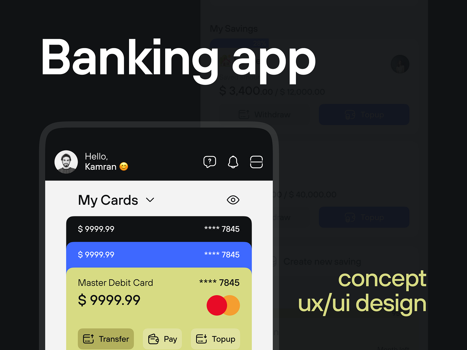 Banking app | Concept design by Kamran Rustamli on Dribbble