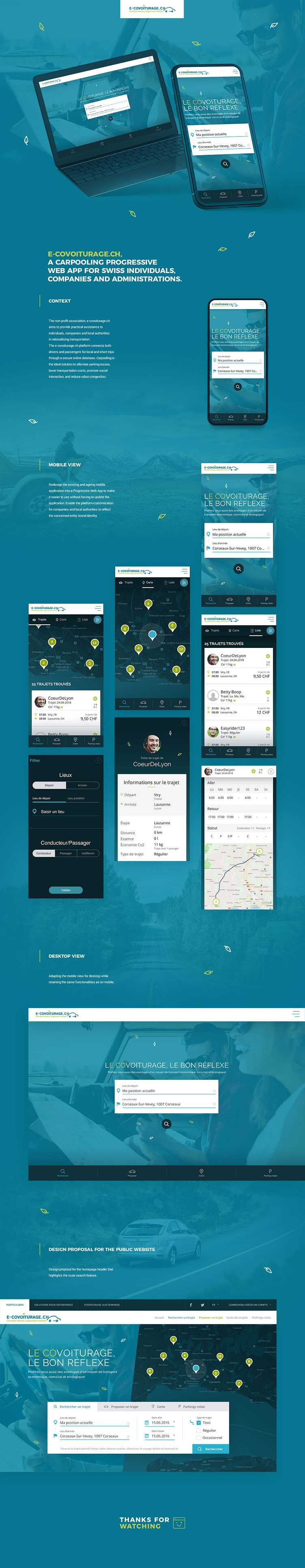 E-covoiturage, carpooling progressive web app by Priscille Keller on ...