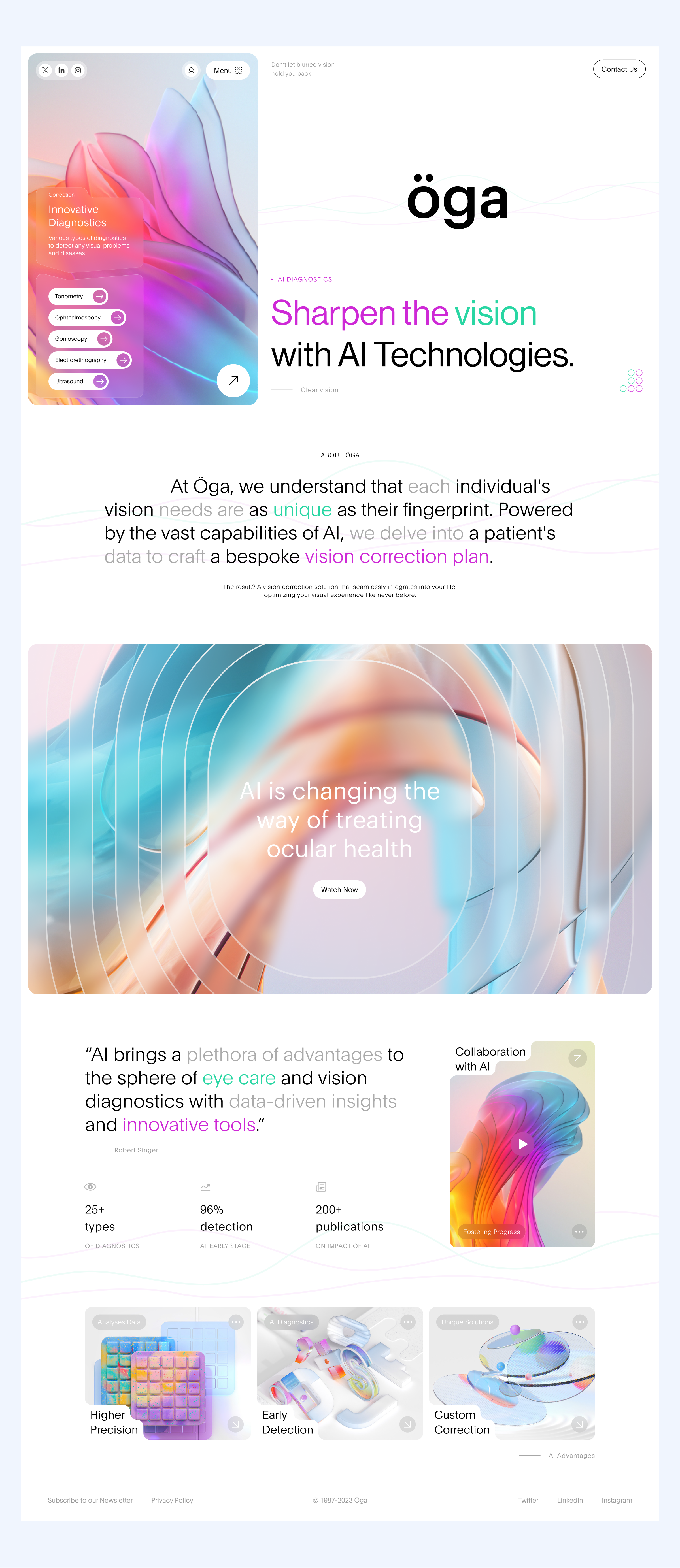 AI Vision Correction Landing Page by Levi Wilson for QClay on Dribbble