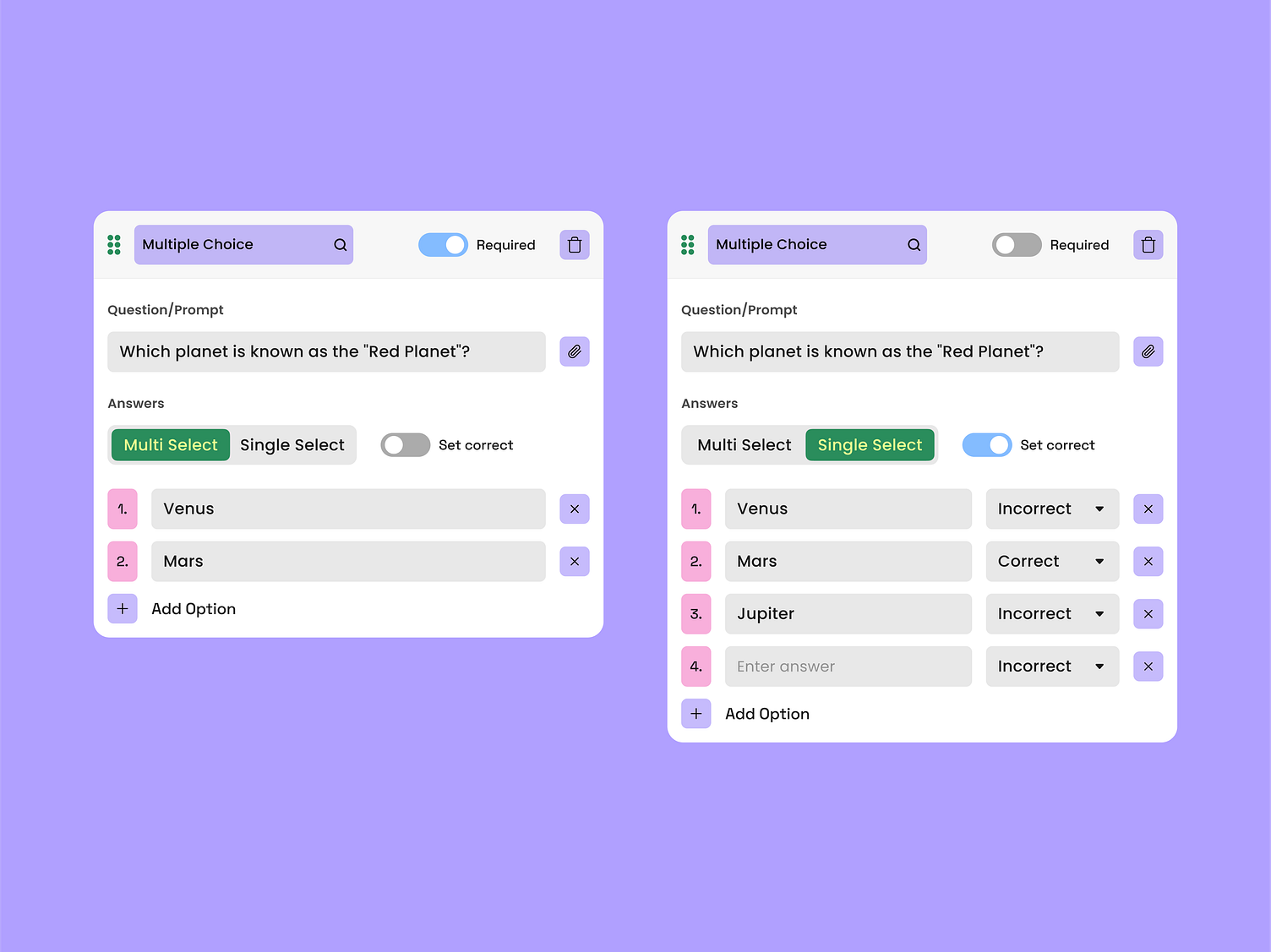 Multiple choice form builder by Ben Kókolas on Dribbble