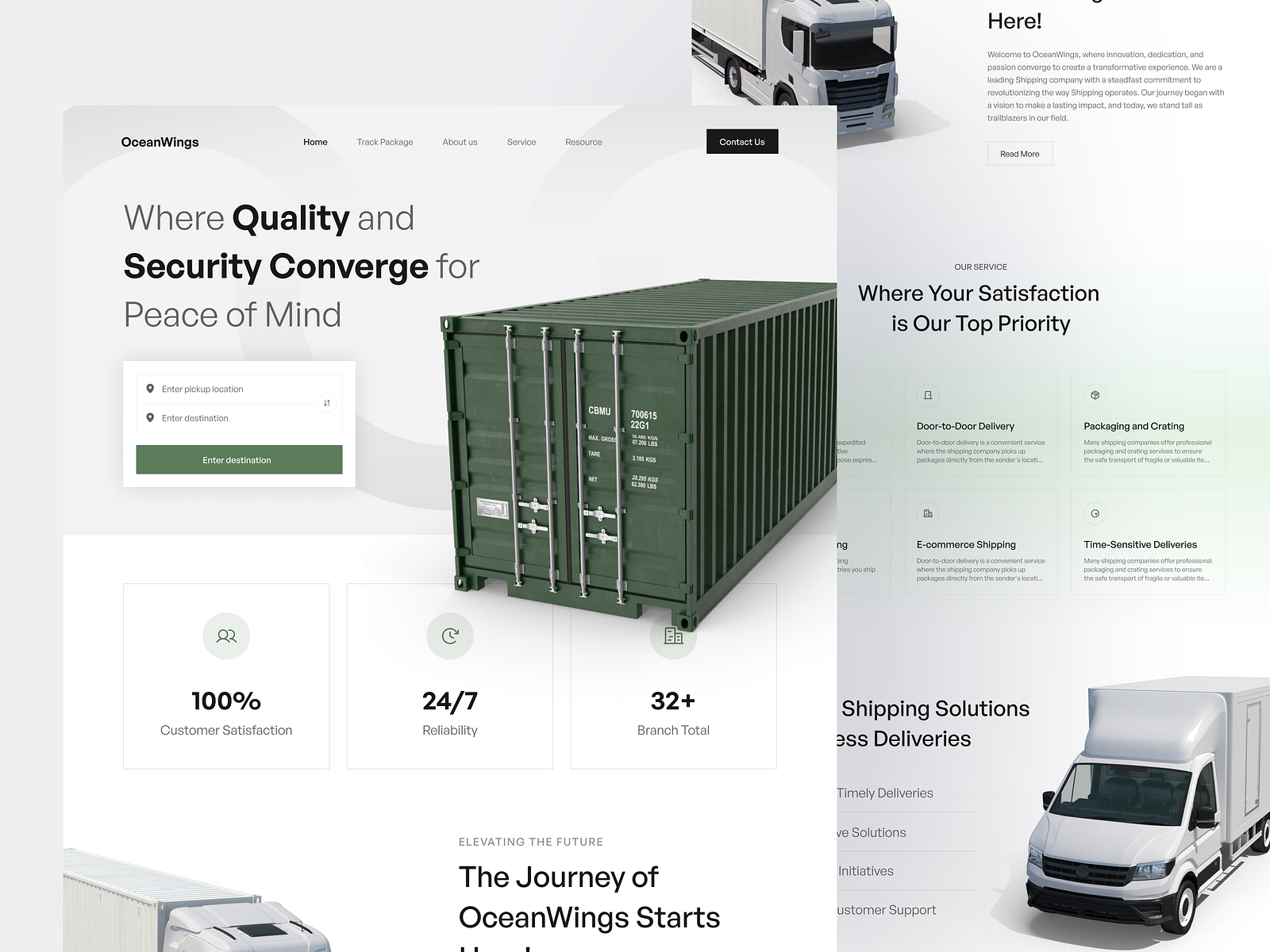 Logistic Landing Page by Onky on Dribbble