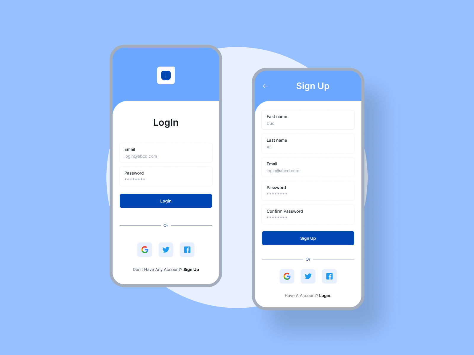 Mobile App Login/Sign Up UI Design. by Marzanur Rahman Maher on Dribbble