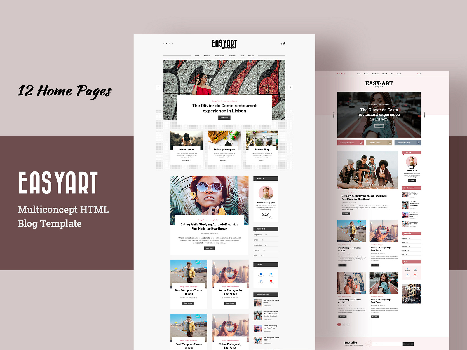 Multipurpose Blog Design HTML Template by Jahid_uiux on Dribbble