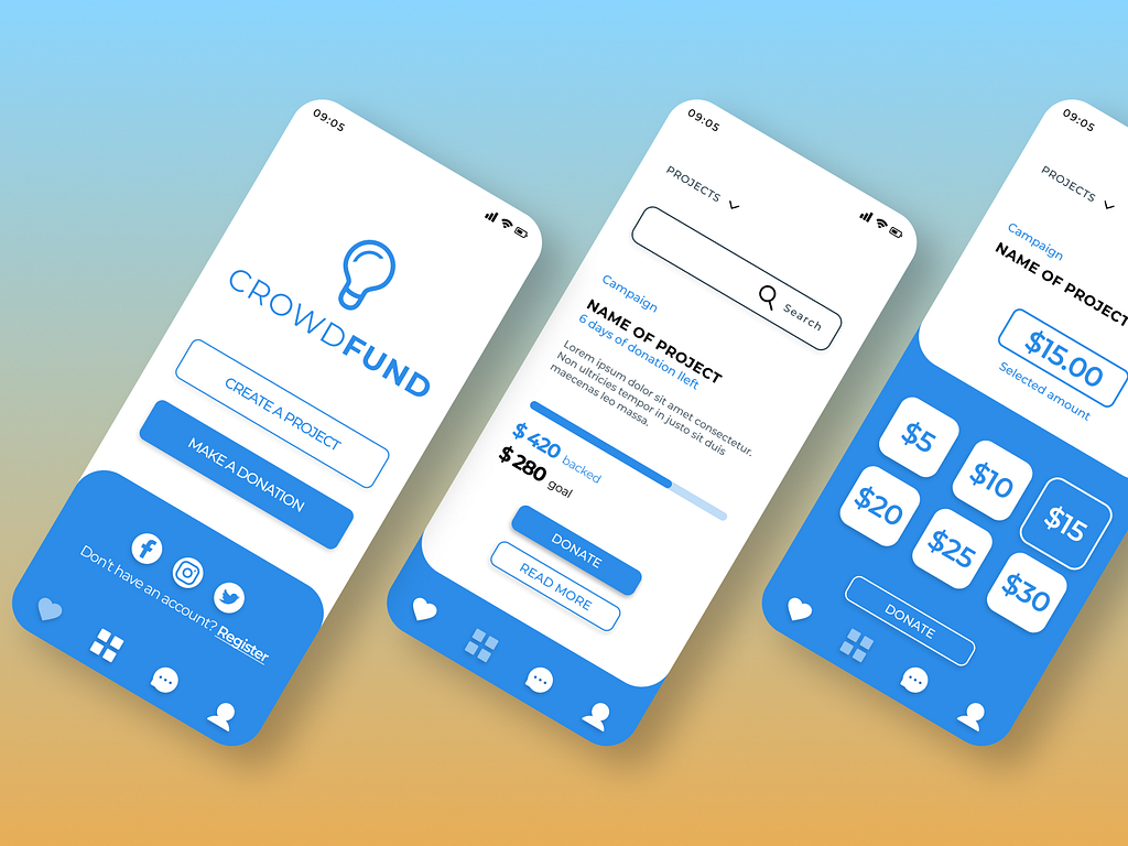 Crowdfunding Mobile App UI Design by Sayem Mahmud on Dribbble