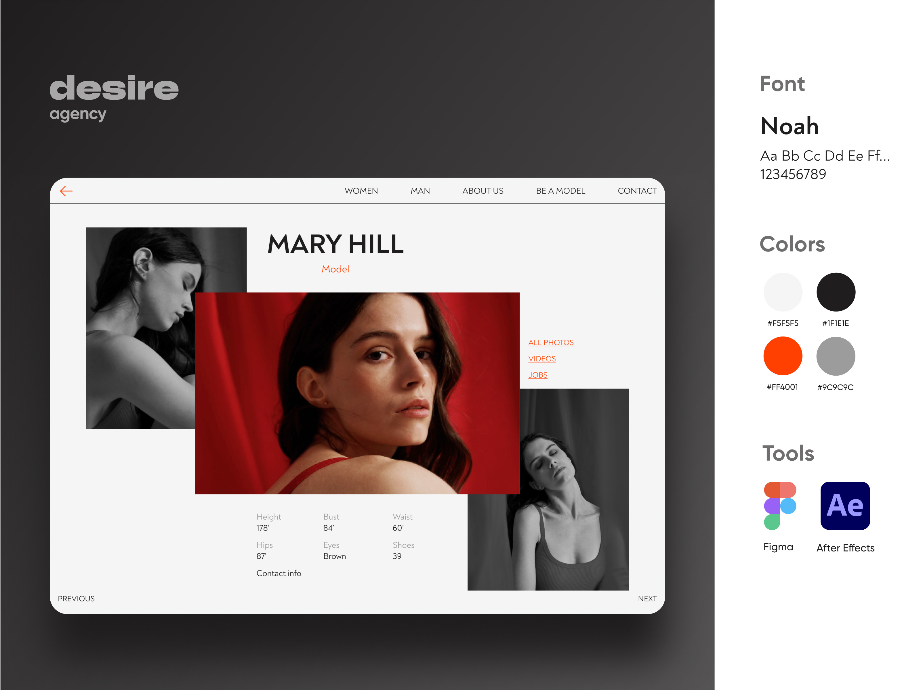 Modeling Agency Website by Desire Creative Agency on Dribbble