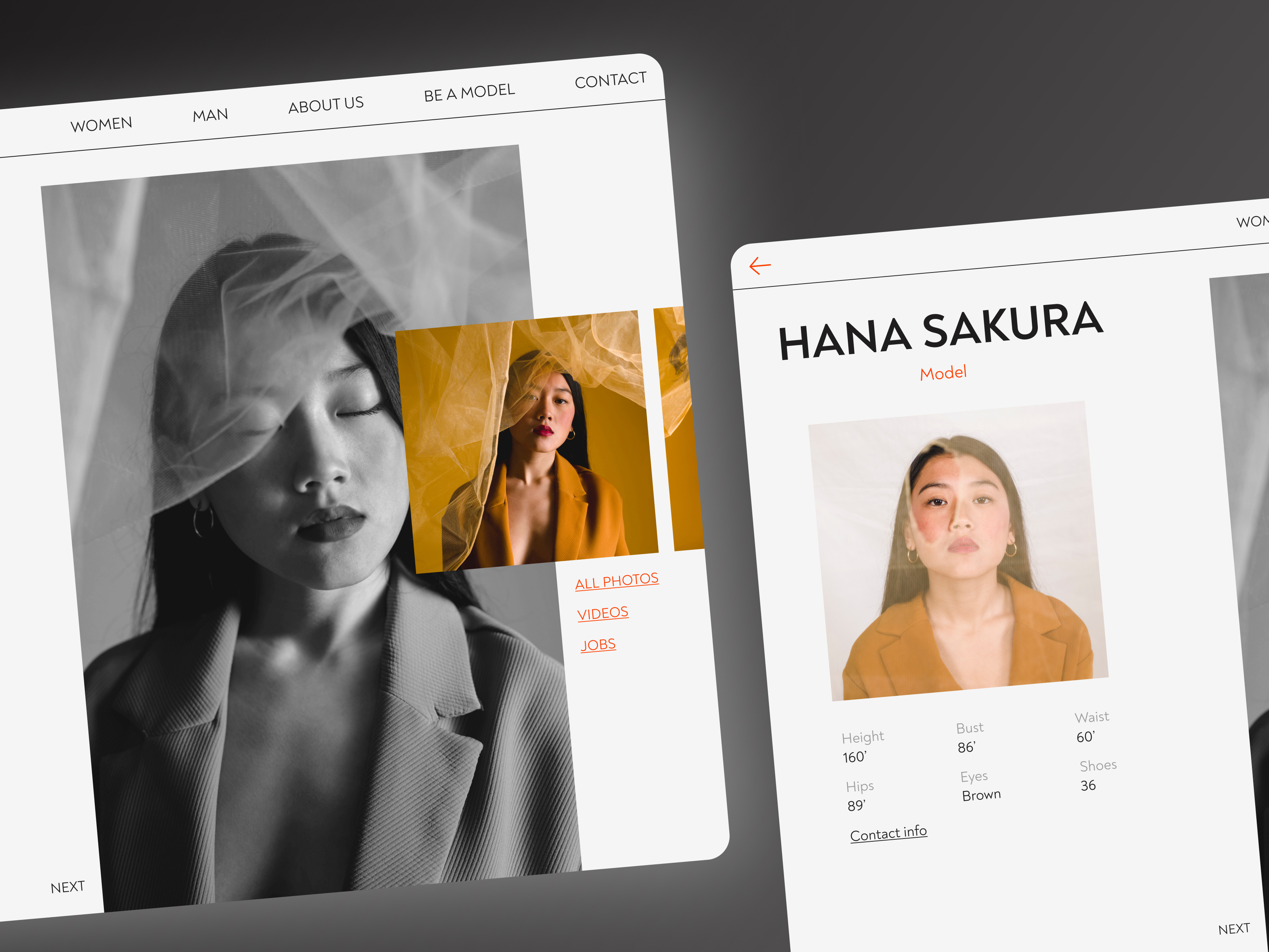 Modeling Agency Website by Desire Creative Agency on Dribbble