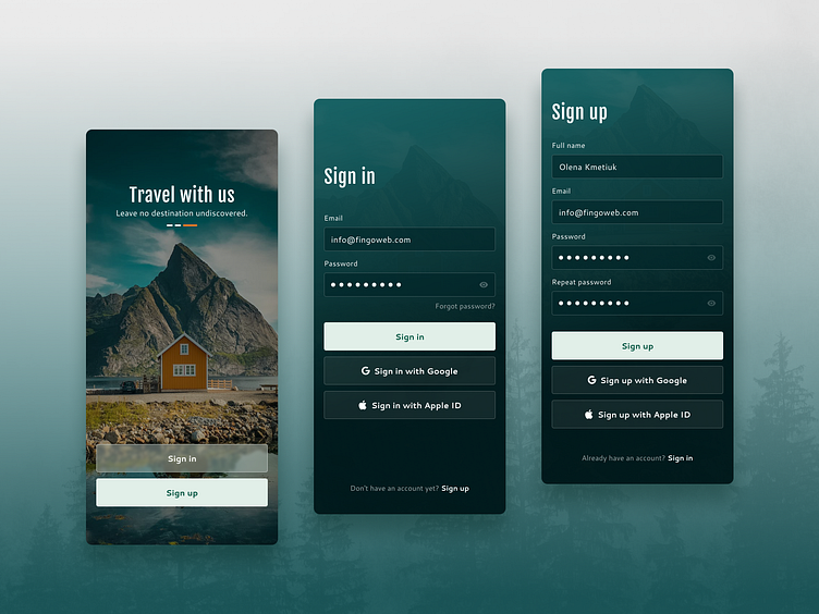 Travel app - Design concept by Fingoweb on Dribbble