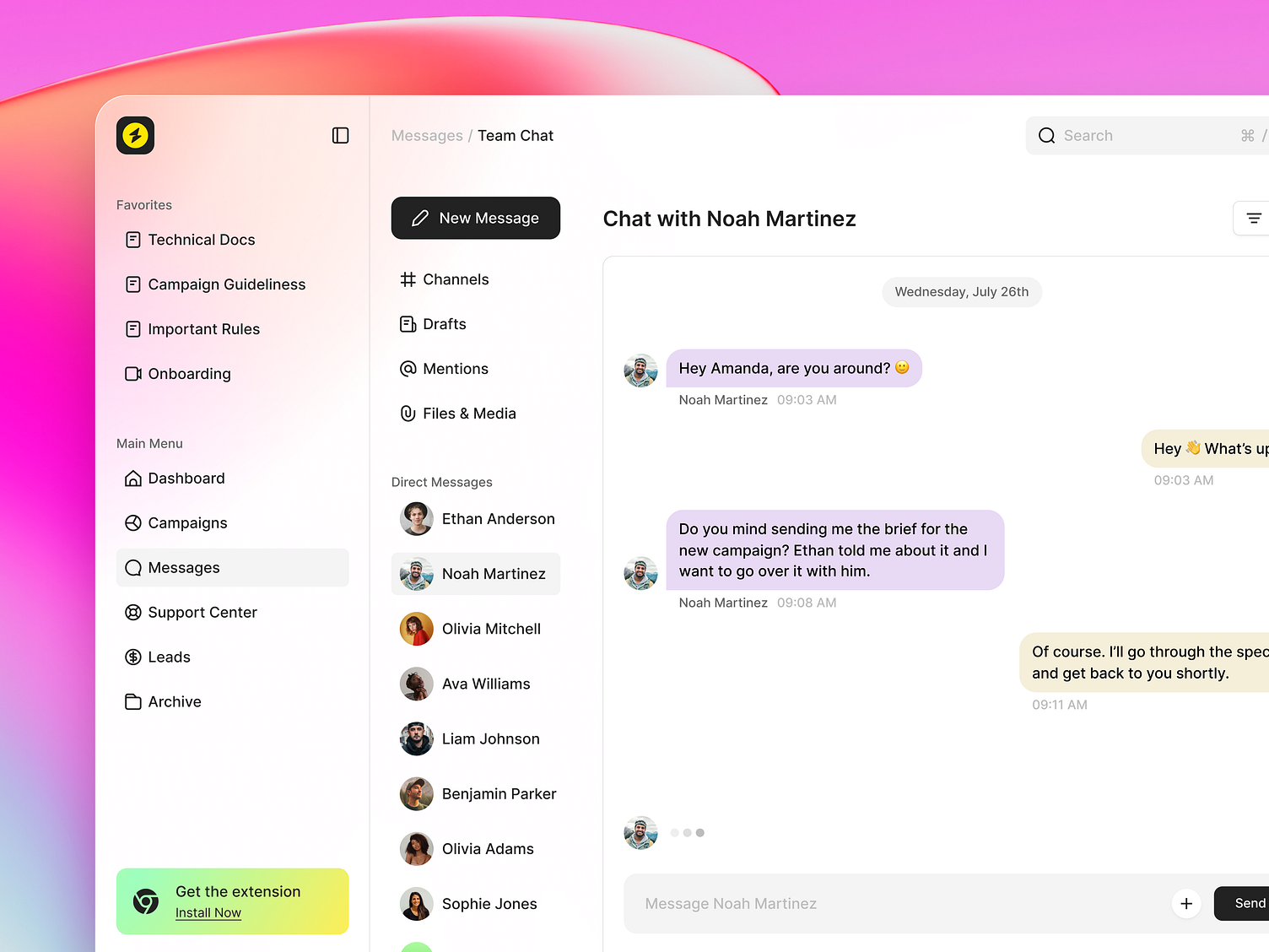 Team Chats by Ionut Zamfir on Dribbble