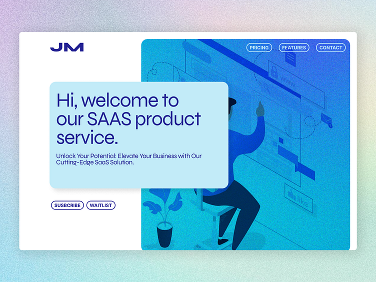 Simple Blue SAAS by John Mustson on Dribbble