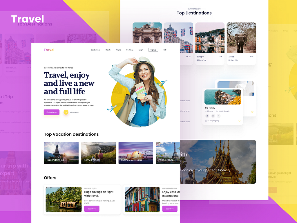 Travel Booking Landing Page Design by ManekTech on Dribbble