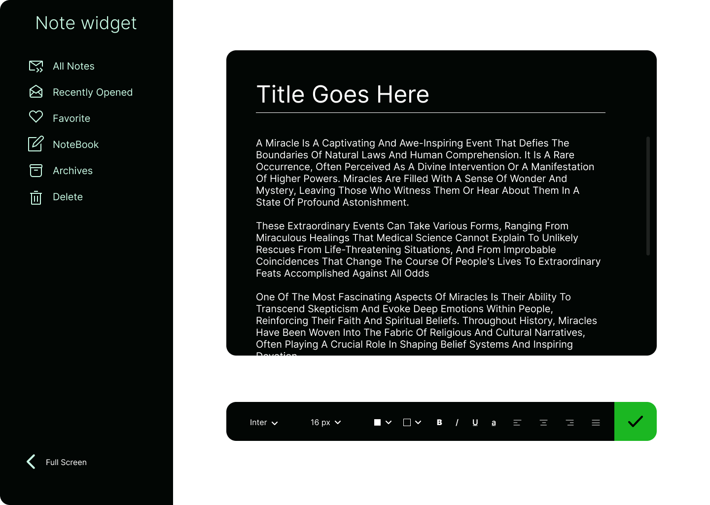 Daily UI Challenge note widget by Waqas Khanlla on Dribbble