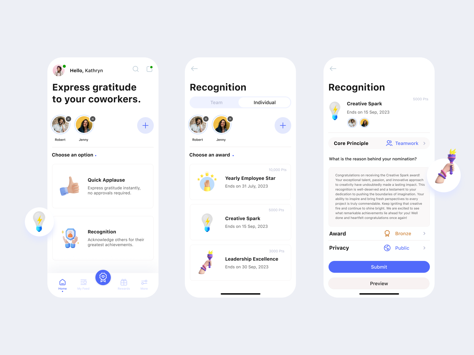 Appreciation Screens 👍 - Mobile UI Designs by Vivek on Dribbble