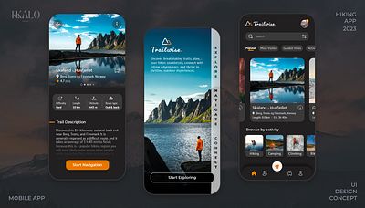 Hiking app - ( UI Concept ) by Rafaela Kalo on Dribbble