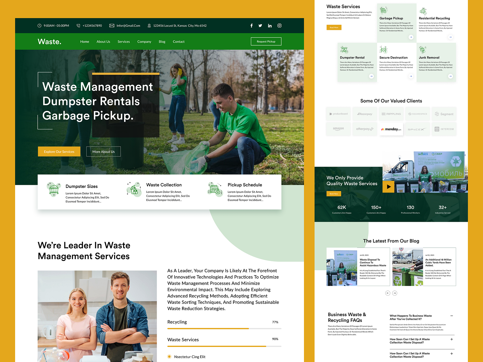 Waste - Management Web Design by MD Sumon Forazi🔥 on Dribbble