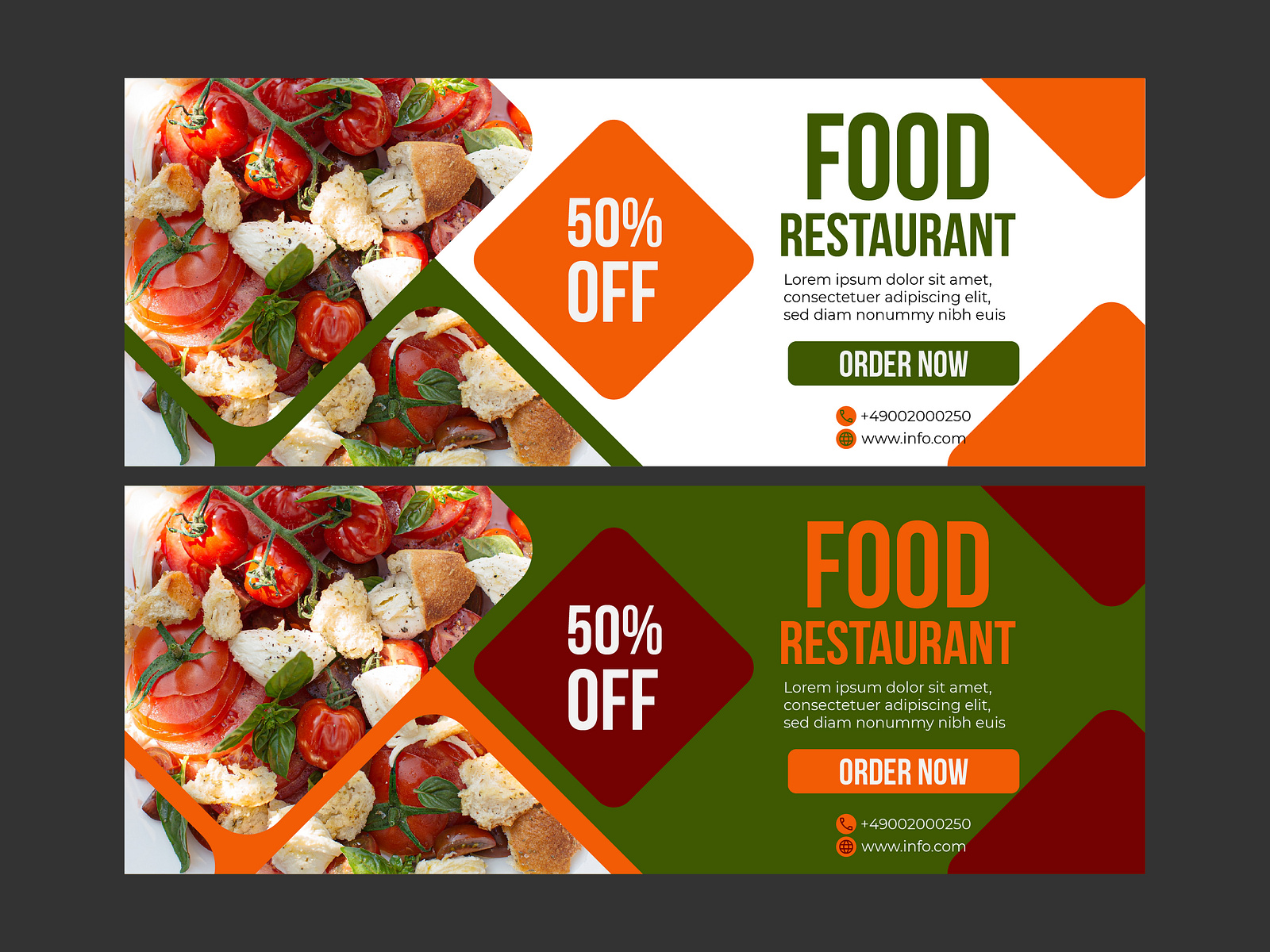 Food restaurant banner by Anastasiia Lang on Dribbble