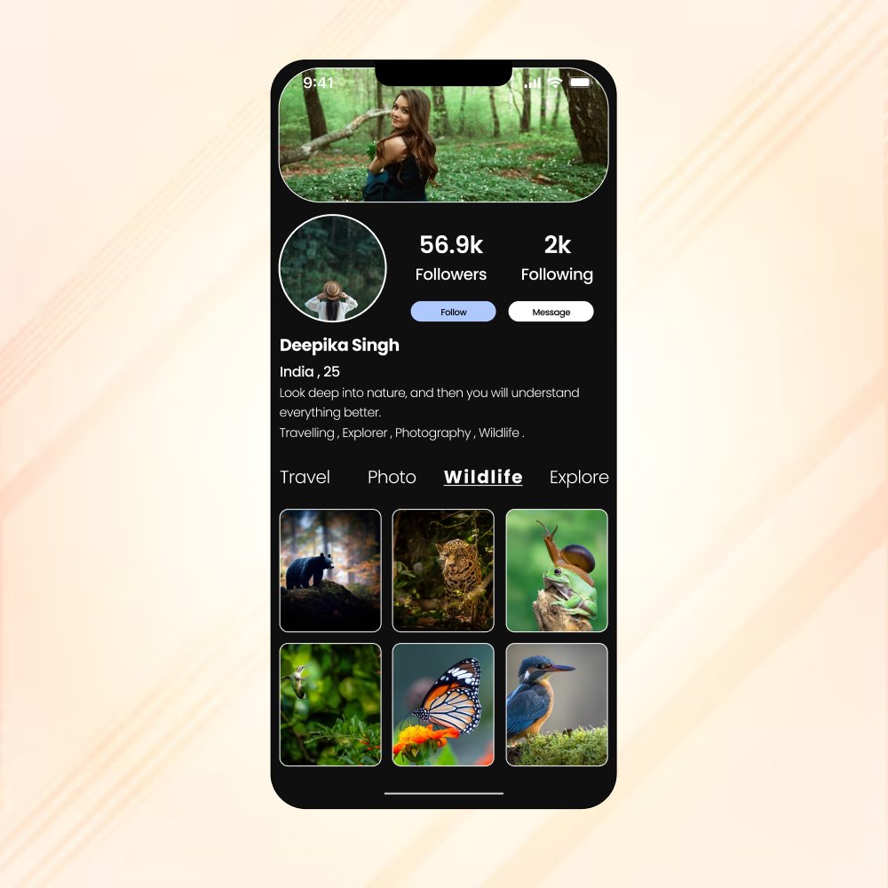 Daily UI Design Challenge | Day 06 | User Profile by Jyoti Lega on Dribbble