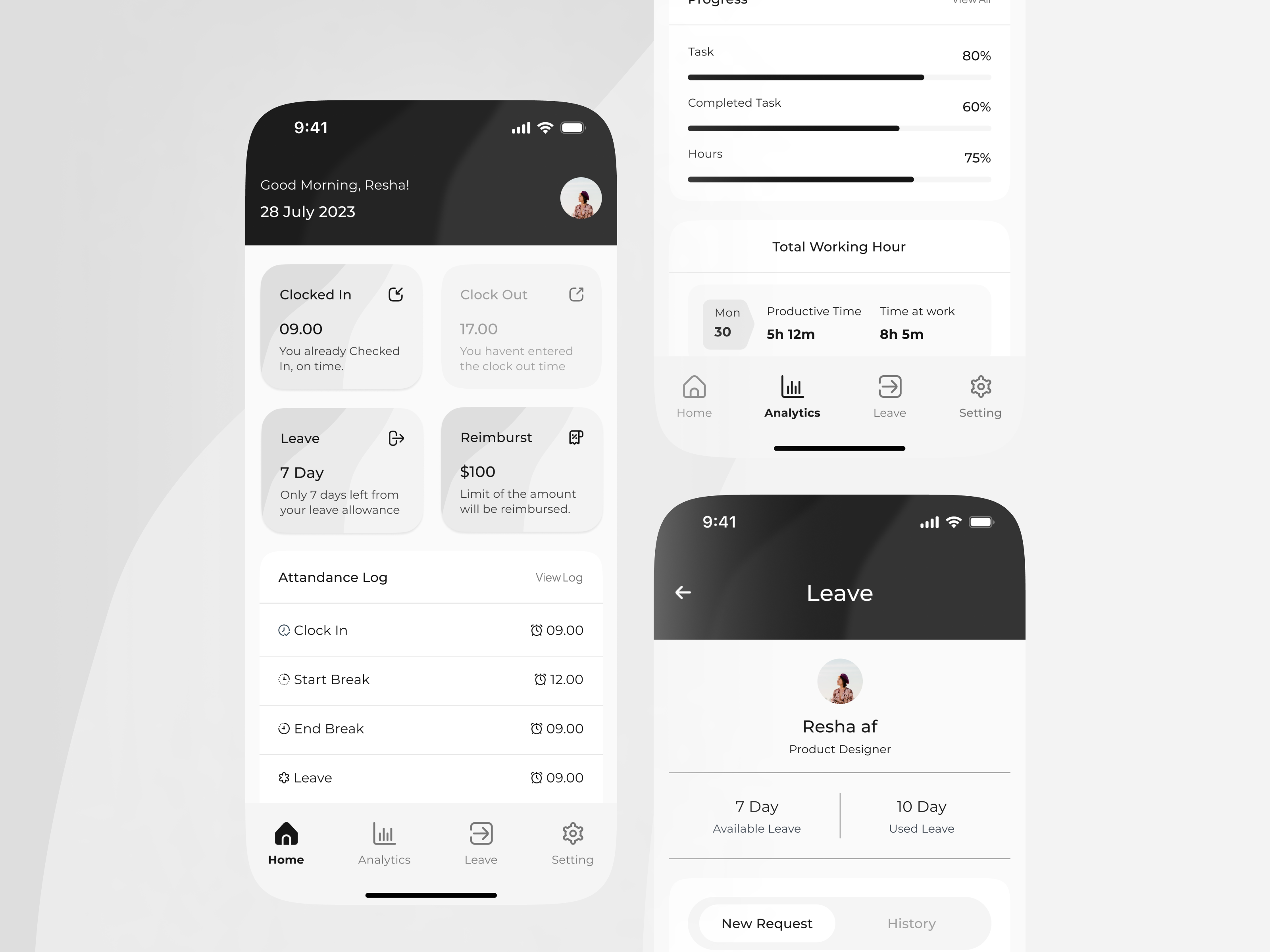 Employee Attendance App by Hallo Re! for Kanji Hyped on Dribbble