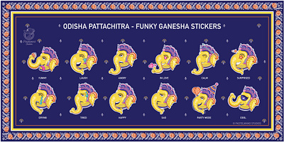 Funky Ganesha Stickers - Odisha Pattachitra Style by Pastelwand Studios ...