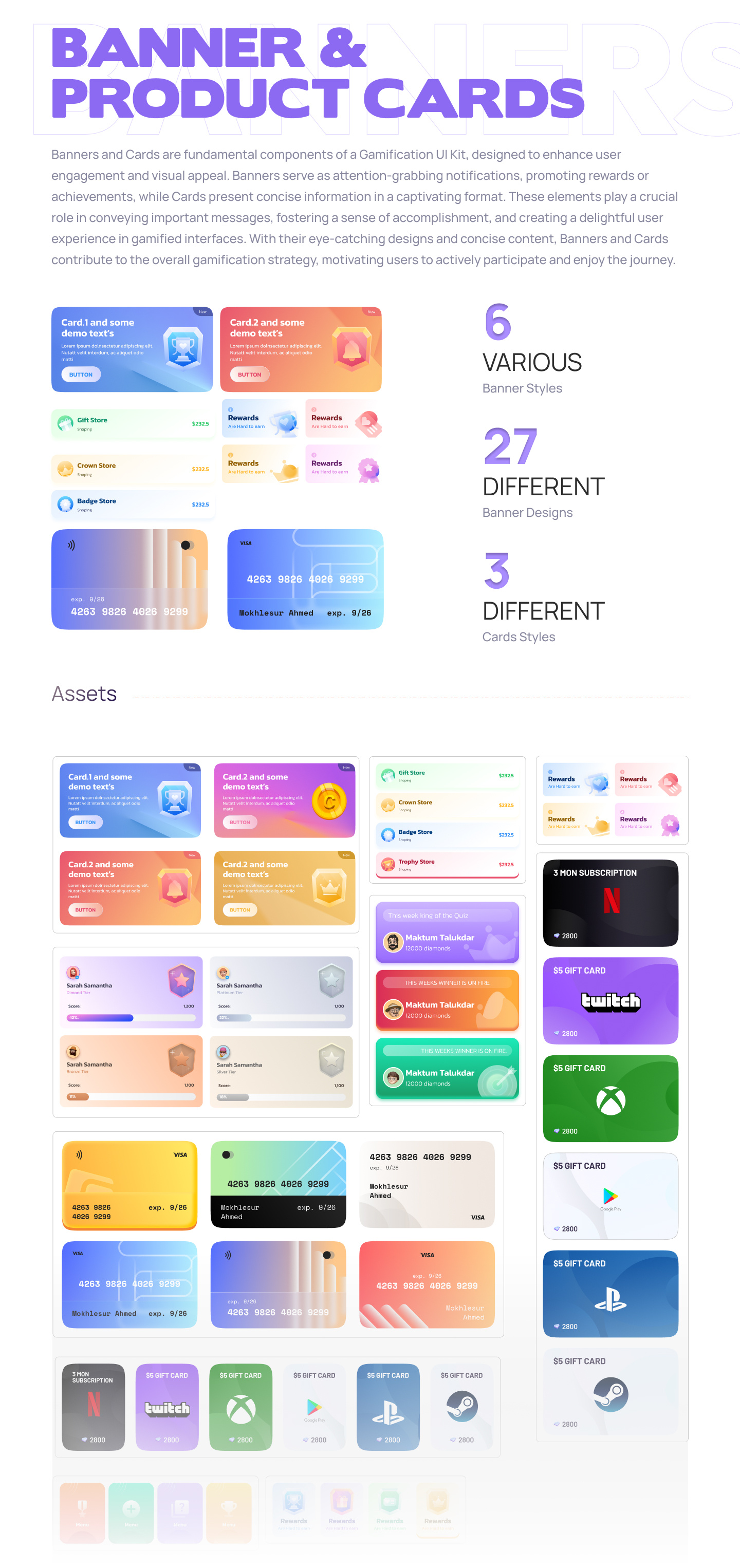 Gamiz-Gamification Figma UI Kit by Asiq M. for Netro Systems on Dribbble
