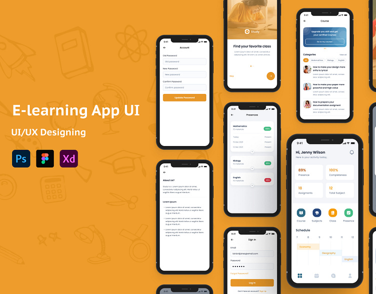 E-learning App UI by Appretive Infotech on Dribbble