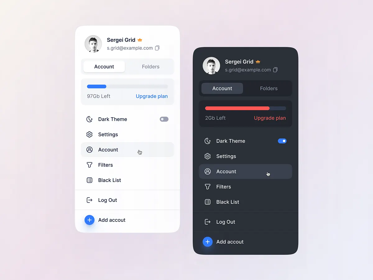 Browse thousands of Menu Dark Theme images for design inspiration ...