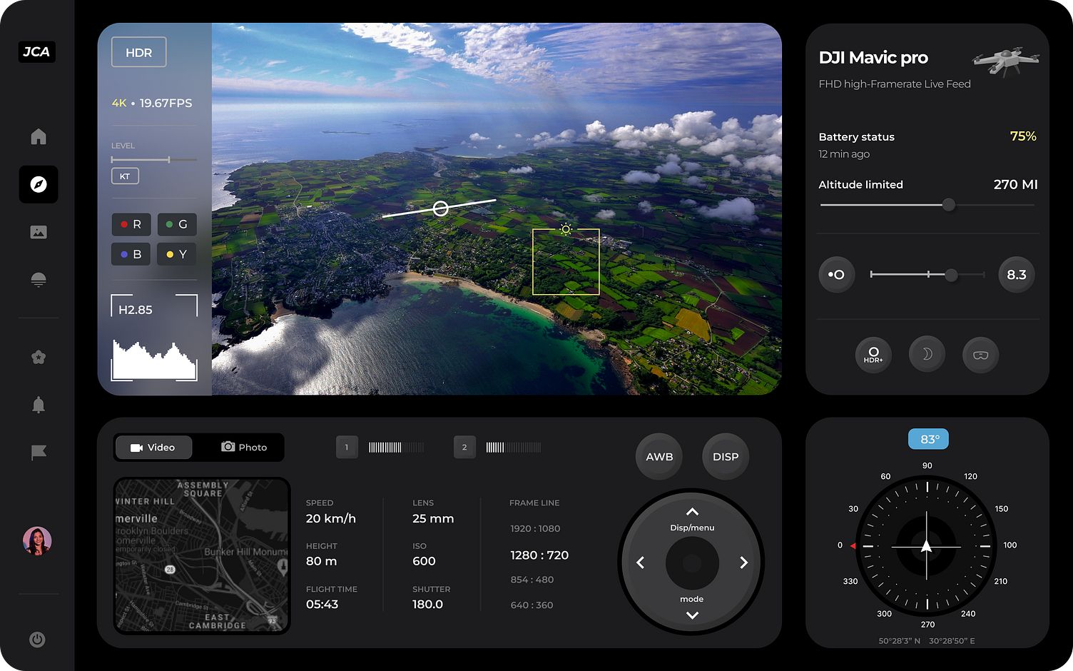 Recreating DJI Mavic Pro interface concept by Chaithanya Vijayan on ...