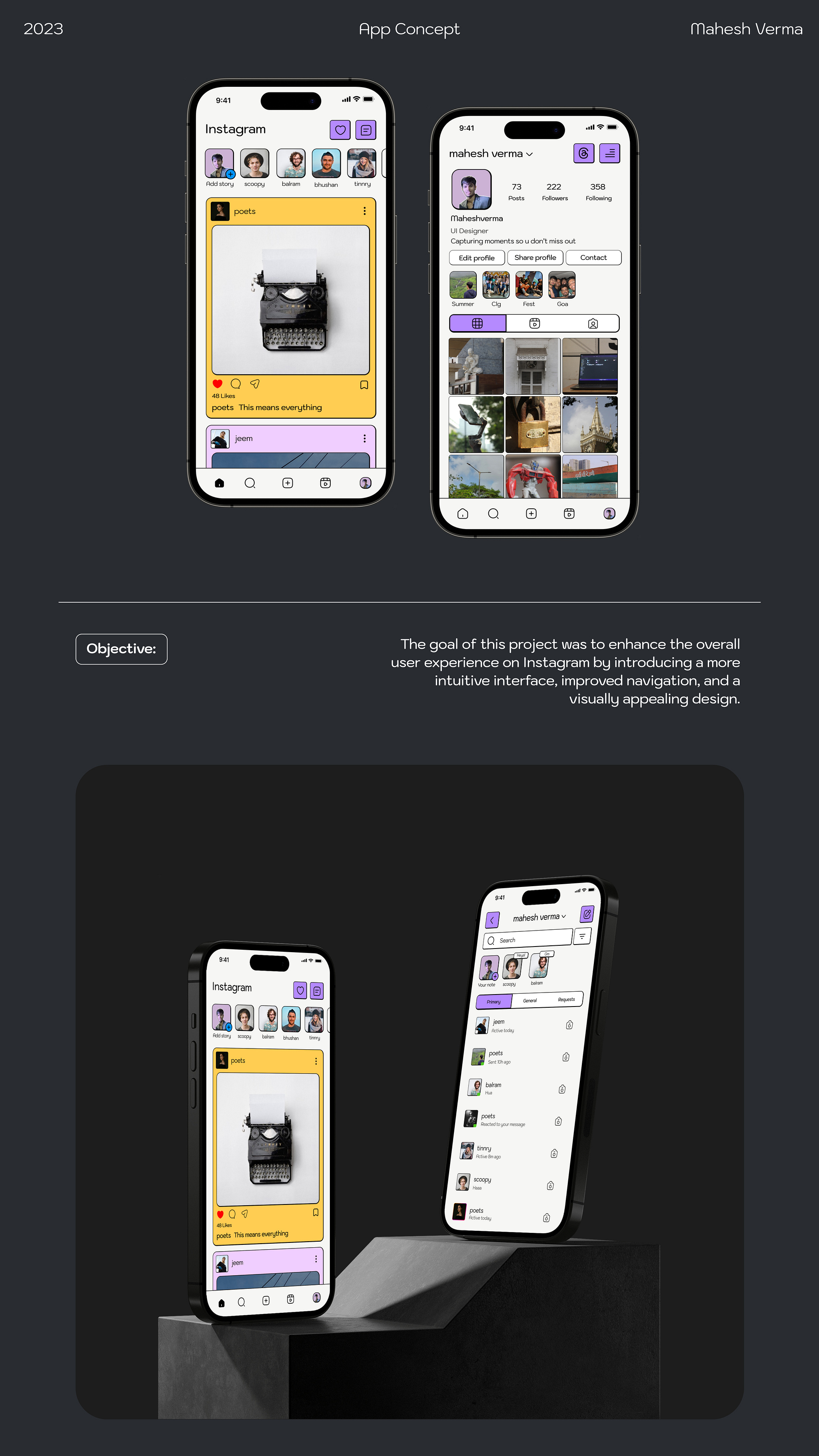 Redesigned Instagram UI Concept by Mahesh Verma on Dribbble