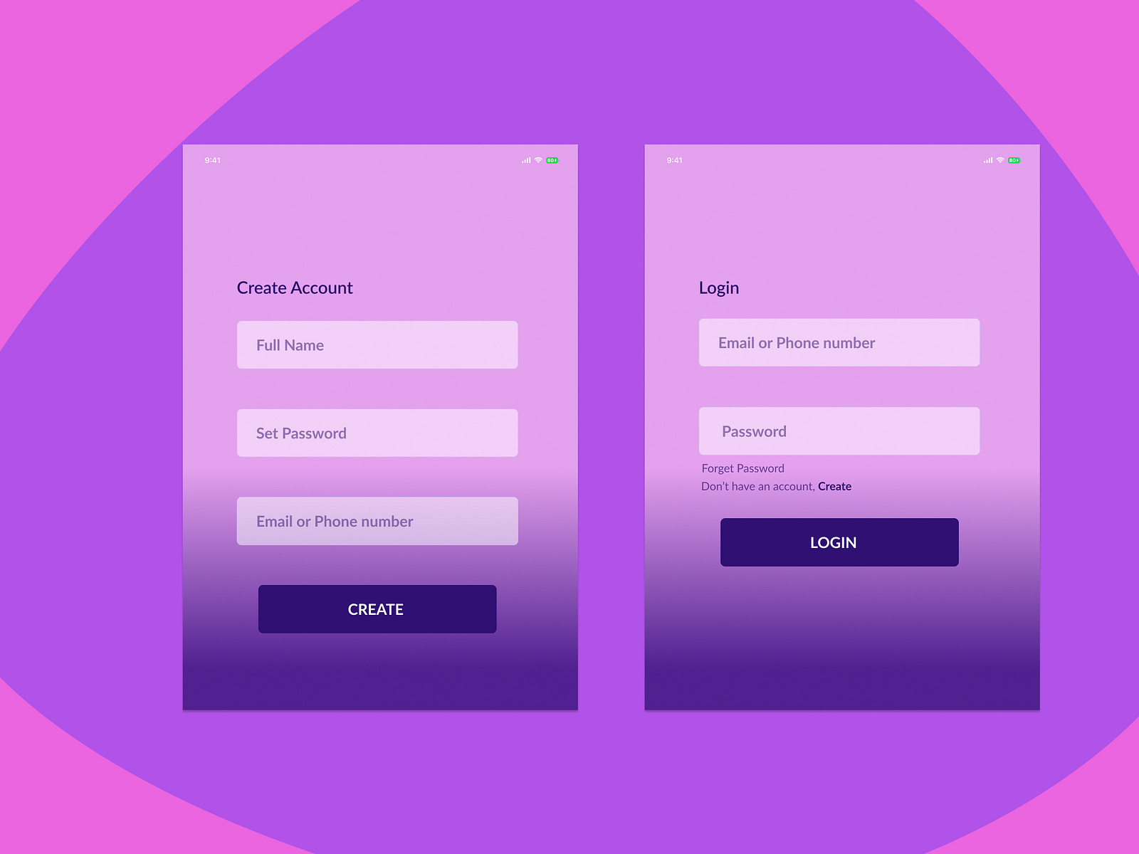 UI Design for Create Account/ Login by Elvis G. Whenyou on Dribbble